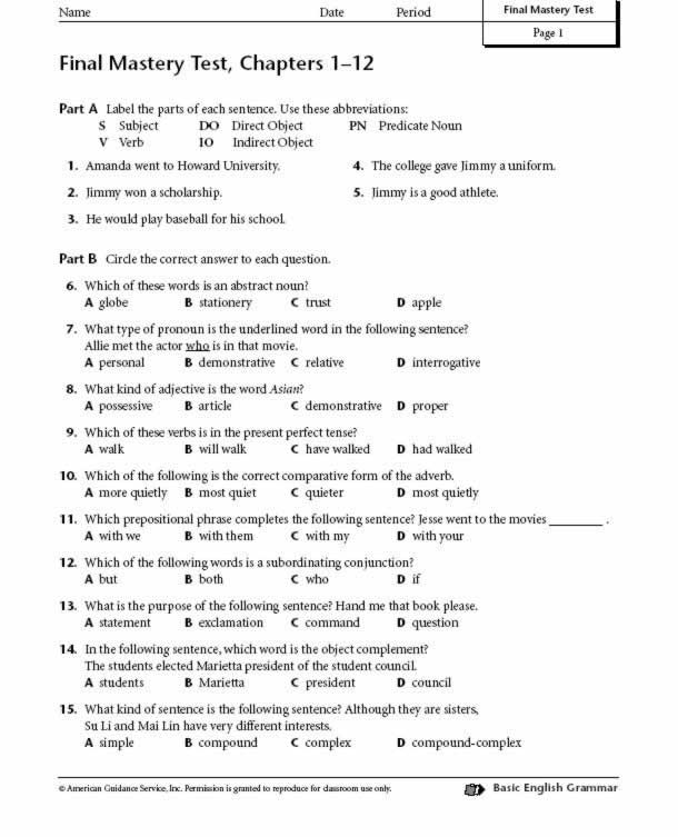 AGS Basic English Grammar / ~Final-Test